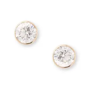 Benbridge Invisible Bezel Round Diamond Solitaire Stud Earrings - H-i