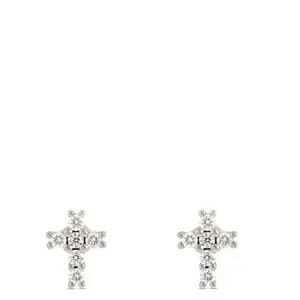 Benbridge Diamond Cross Stud Earrings - H-i
