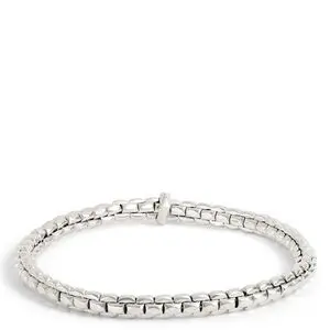 TOSCANO 14k White Gold Faceted Link Bracelet - Wg