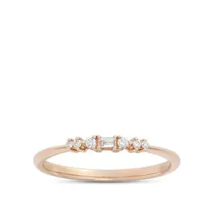 Benbridge Baguette And Round Diamond Stackable Ring - G-i