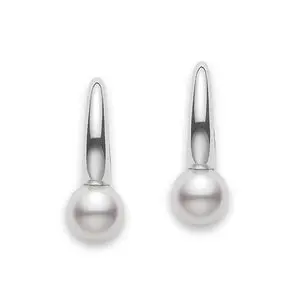 Mikimoto Classic Elegance Akoya Cultured Pearl Hoop Earrings - White