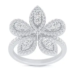 Benbridge Diamond Flower Ring - Wg