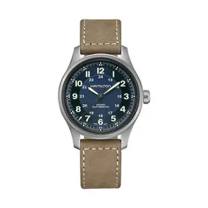 Hamilton Khaki Field Auto Blue Dial Watch 42mm - Titanium
