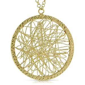 TOSCANO 14k Webbed Medallion Necklace - Yg