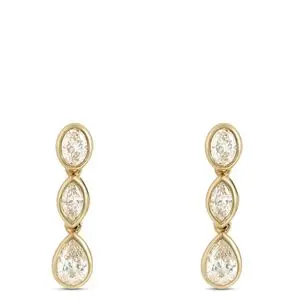 Benbridge Bezel Set Diamond Drop Earrings - Yg