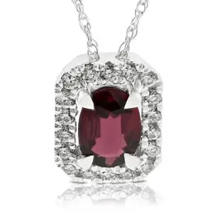 Benbridge Oval Ruby And Diamond Pendant - Red