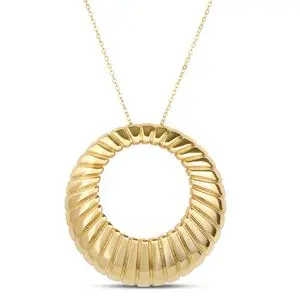 TOSCANO Fluted Circle Pendant Necklace