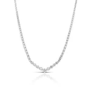 Benbridge 14k White Gold Graduated Diamond Riviera Necklace - Wg