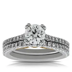 SIGNATURE Ben Bridge Diamond Two-tone 18k Bridal Set - Tt