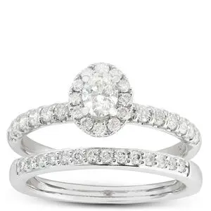 Benbridge Diamond Halo Bridal Set - Wg