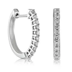 Benbridge 14k Diamond Hoop Earrings - Wg