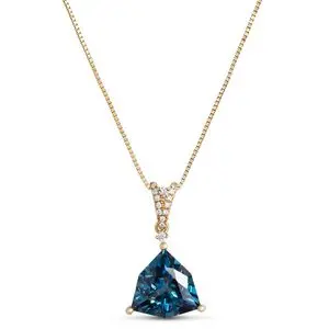 Benbridge Trillion Cut Topaz Pendant Necklace - Blue