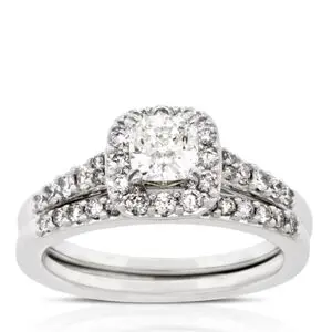Benbridge Diamond Halo Bridal Set - Wg