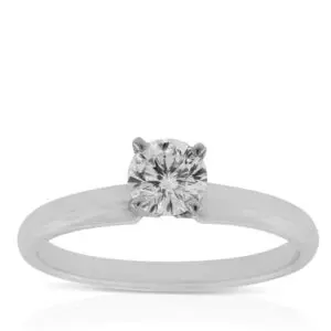 SIGNATURE 14k White Gold 1/2 Ct. Diamond Solitaire Ring - Wht