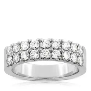 Benbridge Two Row Diamond Band Ring - Wg
