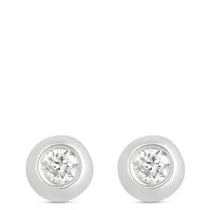 Benbridge Tiny Bezel Diamond Stud Earrings - Wg