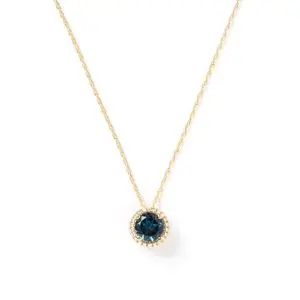 Benbridge Round Topaz And Diamond Pendant - Blue