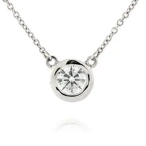 Benbridge Diamond Solitaire 14k Gold Necklace - White