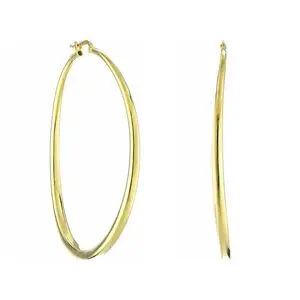 Roberto Coin Xl Graduated Curved Hoop Earrings - Yg