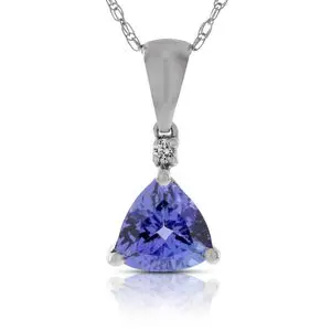 Benbridge 14k White Gold Tanzanite And Diamond Pendant Necklace - Blue