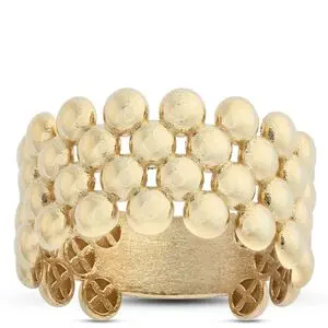 TOSCANO 14k Yellow Gold Beaded Band Ring - Yg