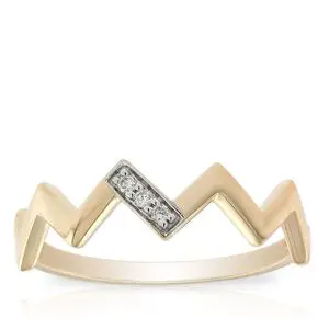 Benbridge Diamond Zig Zag Midi Ring - Yg