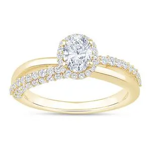 Benbridge Split-shank Oval Diamond Engagement Ring - H-i