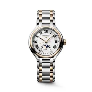 LONGINES Primaluna Moonphase 34mm Watch - 18k Stainless Steel