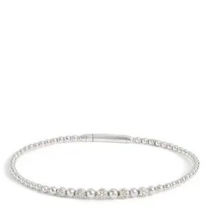 Benbridge Flexy Bead Bangle With Diamond Cluster Stations - Wg