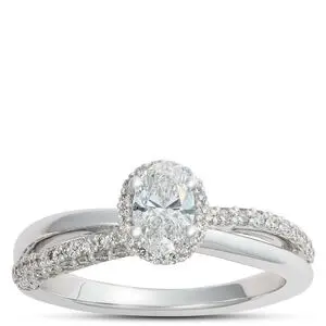 Benbridge Split-shank Oval Diamond Engagement Ring - G-h