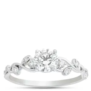 Benbridge Round Diamond Engagement Ring In 14k White Gold - I