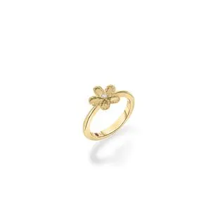 Roberto Coin 18k Yellow Gold Jasmine Diamond Flower Ring - Yg