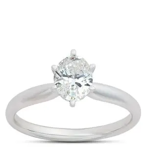 Benbridge Oval Solitaire Diamond Engagement Ring - Wg
