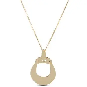 TOSCANO Hinged Doorknocker Pendant Necklace - Yg