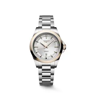 LONGINES Conquest Silver Dial Watch, 30mm - 18k Stainless Steel