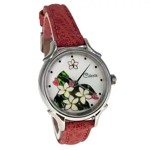 CELESTE Plumeria Mother Of Pearl Dial Watch - Stainless Steel