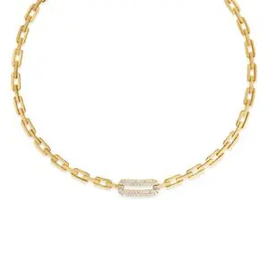 Roberto Coin 18k Yellow Gold Navarra Diamond Link Necklace - Yg