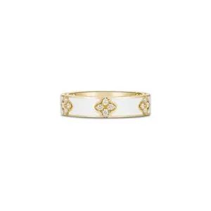 Roberto Coin 18k Yellow Gold Love In Verona Diamond And Enamel Ring - Yg
