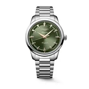 LONGINES Conquest Heritage Green Dial Watch - Stainless Steel