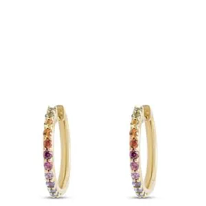 14k Gold Sapphire Hoop Earrings