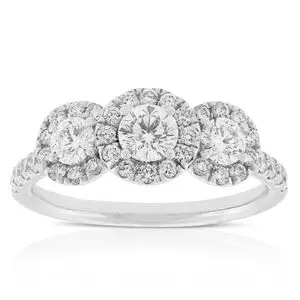 SIGNATURE 18k Gold 3-stone Diamond Ring - Wg