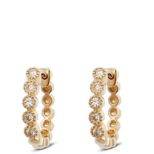 Benbridge 12mm Diamond Huggie Hoop Earrings - Yg