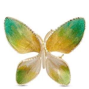 TOSCANO Butterfly Enamel Pin In 14k Yellow Gold - Yg