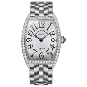 Franck Muller Cintrée Curvex Silver Dial Watch - Stainless Steel