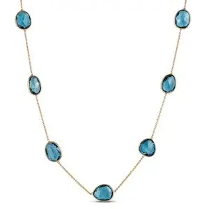 Benbridge 18-inch Topaz Station Necklace - Blue