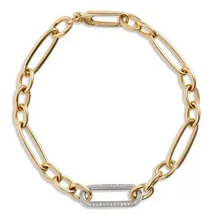 TOSCANO 7.5-inch Oval Link Bracelet With Diamonds