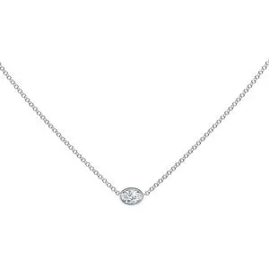 Benbridge Oval Diamond Pendant Necklace - Wg