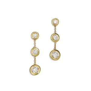 Roberto Coin Diamond Bezel Drop Earrings - Yg