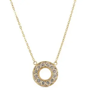 Toscano 14k Gold Diamond Cut Circle Pendant - Tt