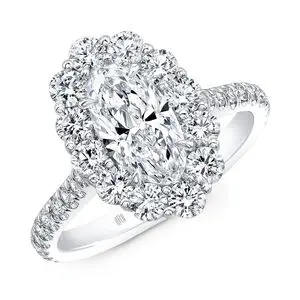 Rahaminov Oval Diamond Halo Ring, 18k White Gold - Wg